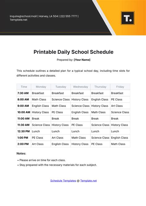 Image result for Timetable Sample