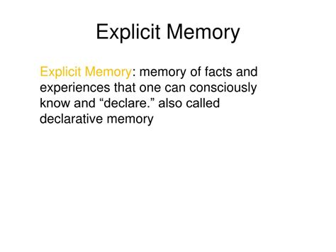 Image result for Explicit Memory Definition