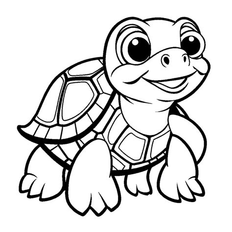 Adorable cartoon turtle coloring page Lulu Pages