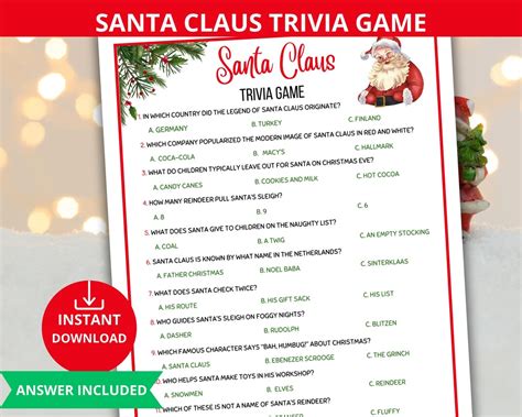 Image result for Fun Trivia Questions Santa