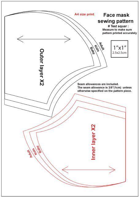 Image result for Face Mask Free Patterns and Tutorial