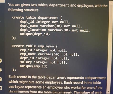 Image result for How to Write a Department Table in SQL
