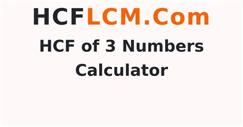 Image result for How to Get HCF of Three Numbers