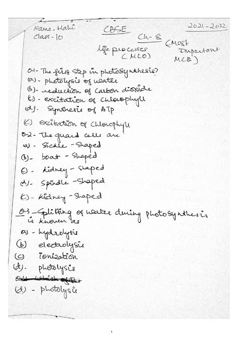 Image result for Science MCQ Class 10 Life Proces