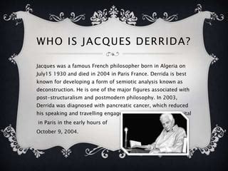 Image result for Derrida Philosopher