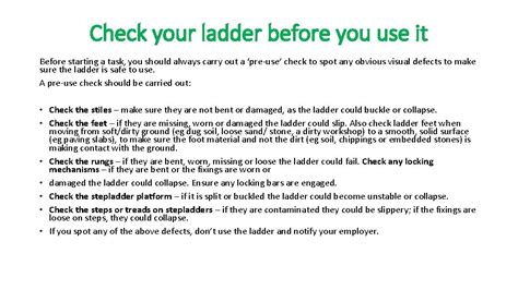 Image result for Things to Check Before Using a Ladder