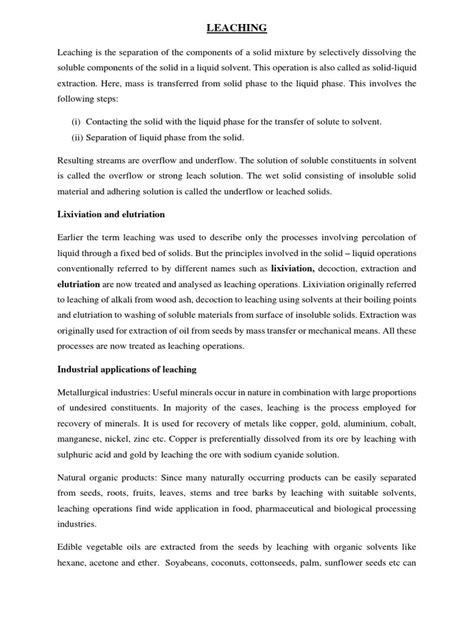 Image result for Leaching Process Explained