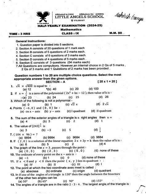 Image result for FST Paper Math Class 9