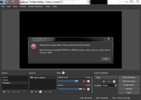 Image result for OBS Encoder Error While Recording