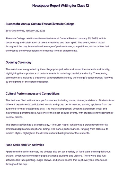 Image result for Report Writing Examples Class 7