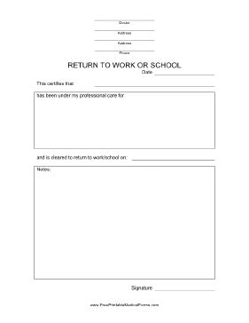 Image result for Return to Work Note with Restrictions