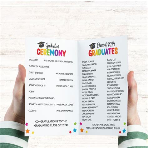 Image result for Pre-K Graduation Program Template Editable