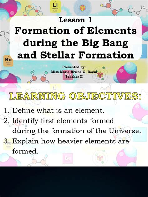 Q1 Lesson 1 - Formation of Elements and Stellar Nucleosynthesis | PDF ...