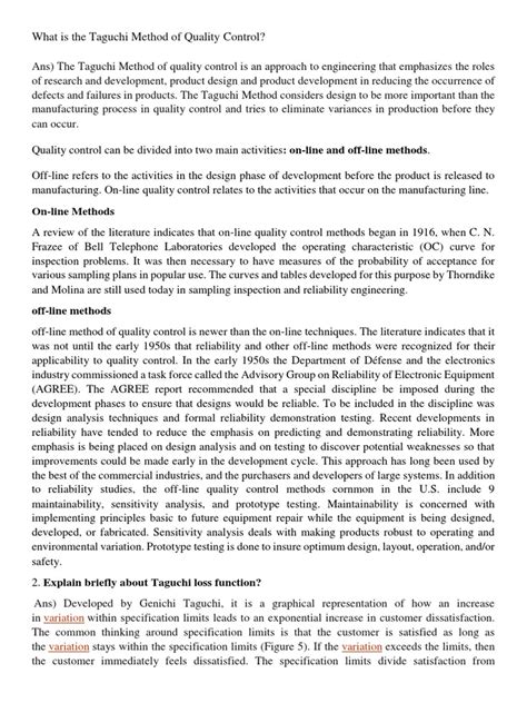 Image result for Taguchi Method Quality Control