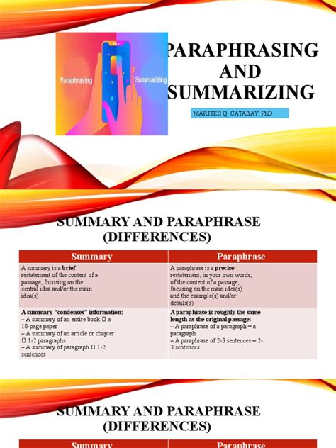 Image result for Summarizing and Paraphrasing Examples