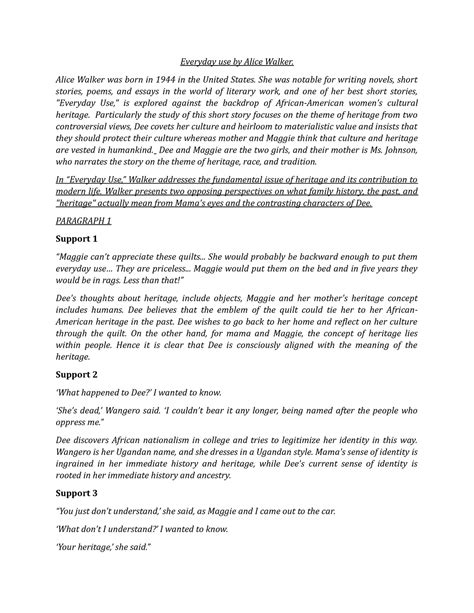 Image result for Everyday Use Essay Examples