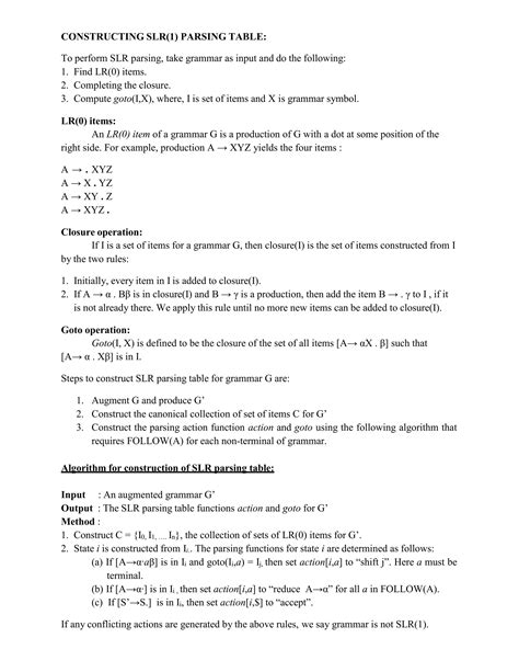Image result for Checking Input String with SLR Parser