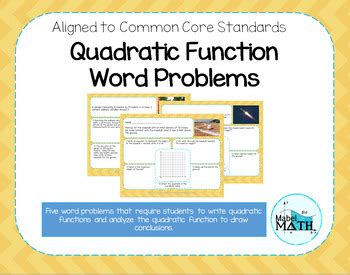 Image result for Quadratic Function Word Problems