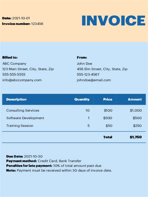Image result for Contract Invoice Template PDF