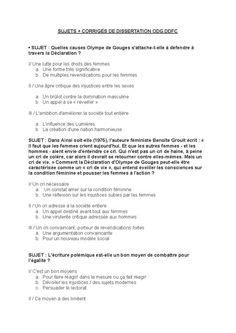 Image result for Dissertation Francais Olympe De Gouges