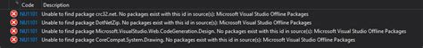 Image result for Visual Studio Package Manager Error