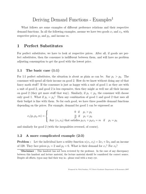 Image result for Deriving Demand From Utility Function