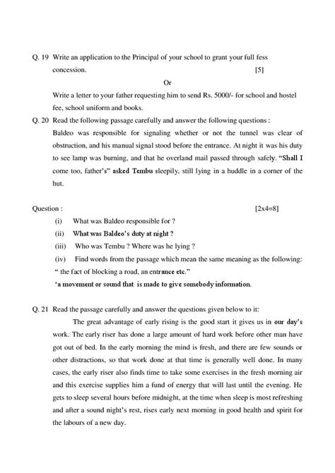 Image result for Class 12 English Model Question