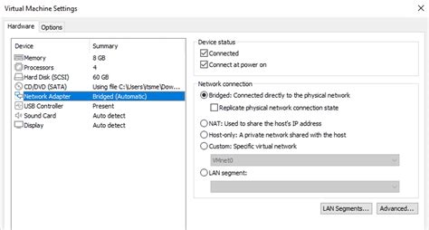 Image result for Virtual Machine Settings Windows 7 No Network