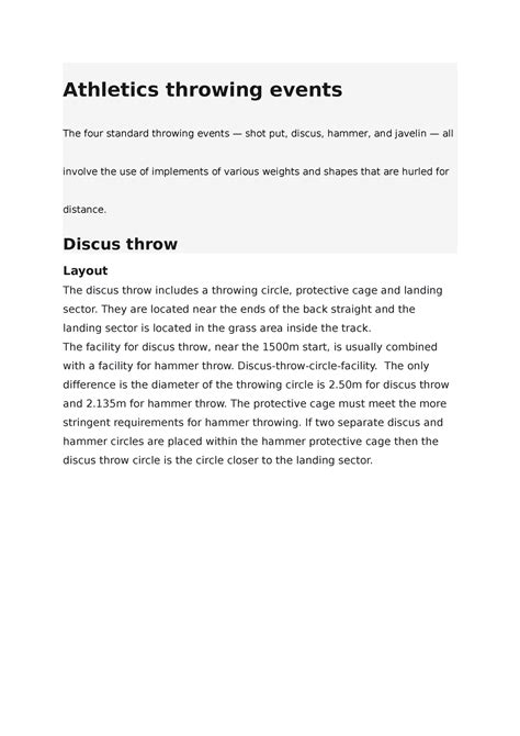 Image result for Discus Throw Area