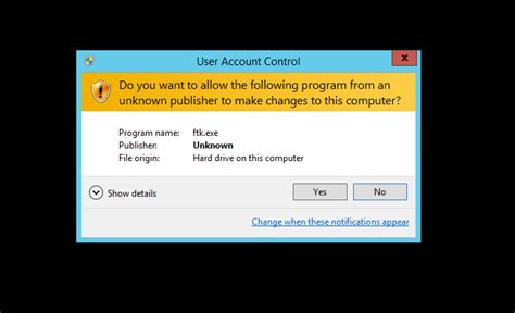 Image result for User Account Control FTK Manager