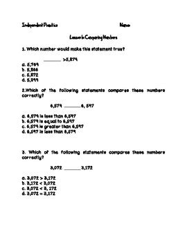 Image result for Place Value Comparing Numbers Worksheet