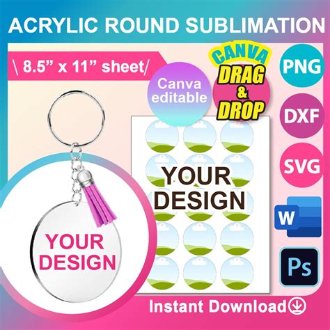 Image result for Templates for Sublimation Keychains