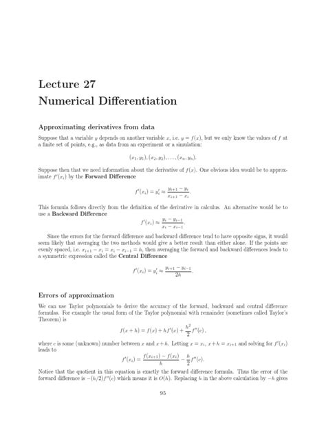 Image result for Finite Difference Numerical Differentiationexcel