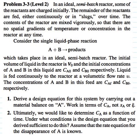 Image result for Semi Batch Reactor Problem