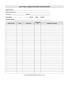Image result for Printable Lab Result Forms