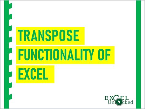 Image result for How to Using Transpose in Excel