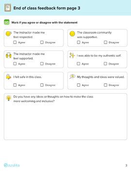 Image result for Class Feedback Form