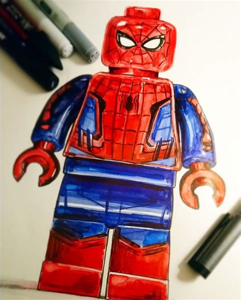 Image result for Spider-Man LEGO Step by Step Drawing