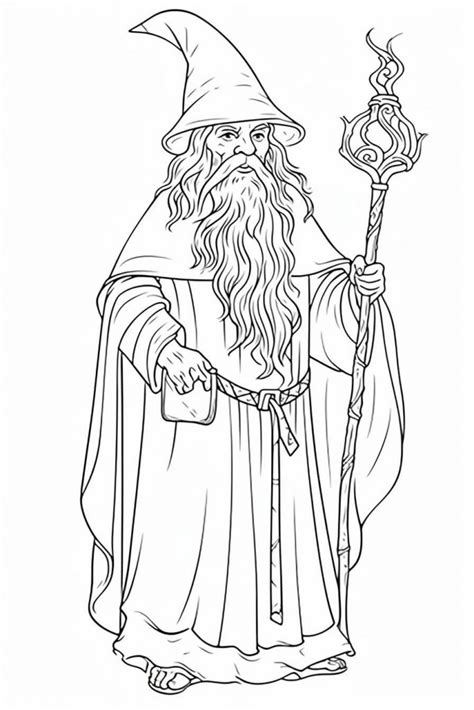 Image result for Wizard Coloring Pages