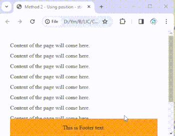 Image result for Footer Position CSS