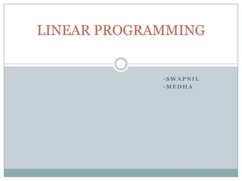 Image result for Linear Programming SlideShare