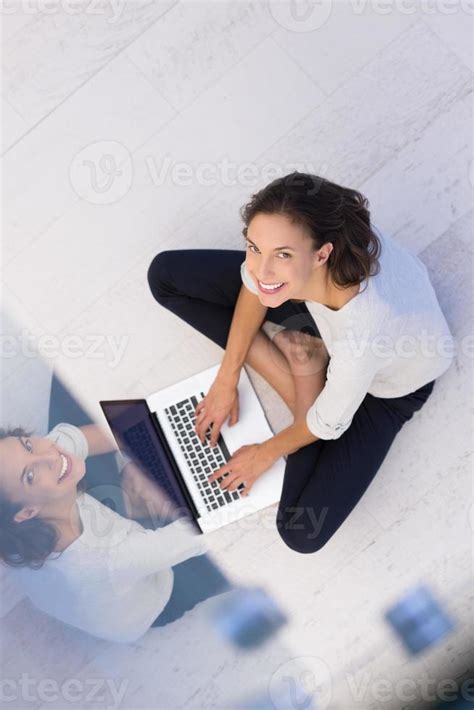Image result for Woman Using Laptop Computer Top View