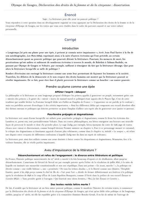 Image result for Dissertation Ddfc Olympe De Gouges