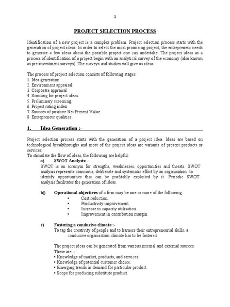 Image result for Project Selection Flow