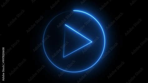 Video, video neon play button icon animation.glowing play button ...