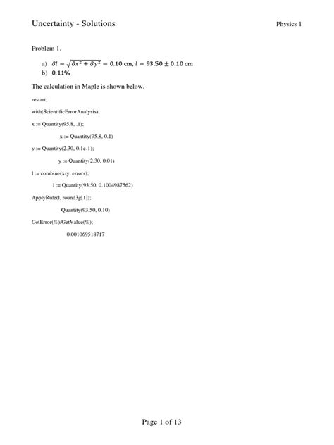 Image result for Physics Uncertainty Questions