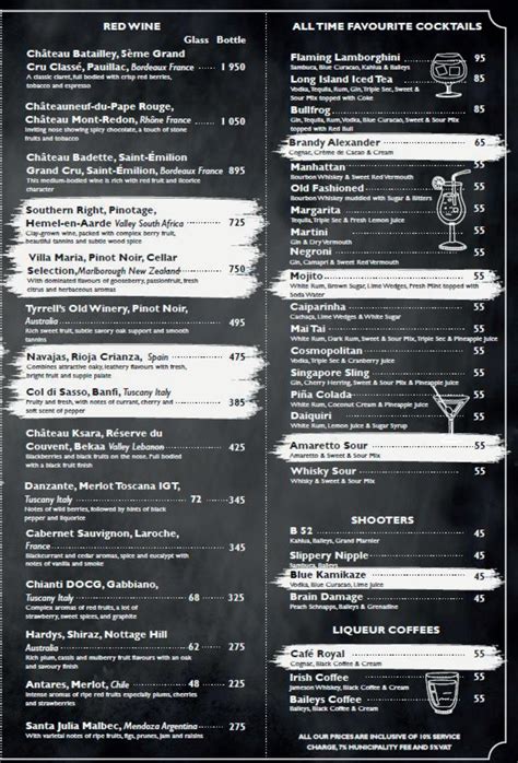 Image result for Alcohol Menu