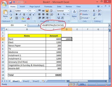 Image result for Subtotal Product Excel Example