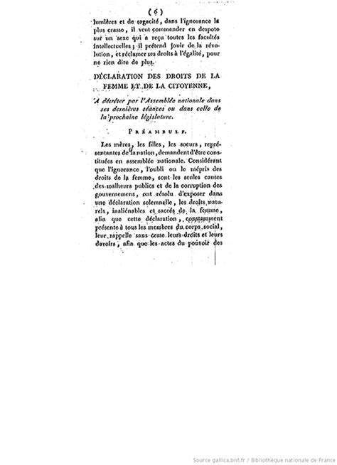 Image result for Olympe De Gouges Doc Gallica BNF