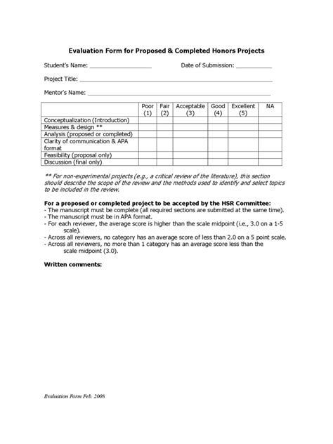 Image result for Project Evaluation Form